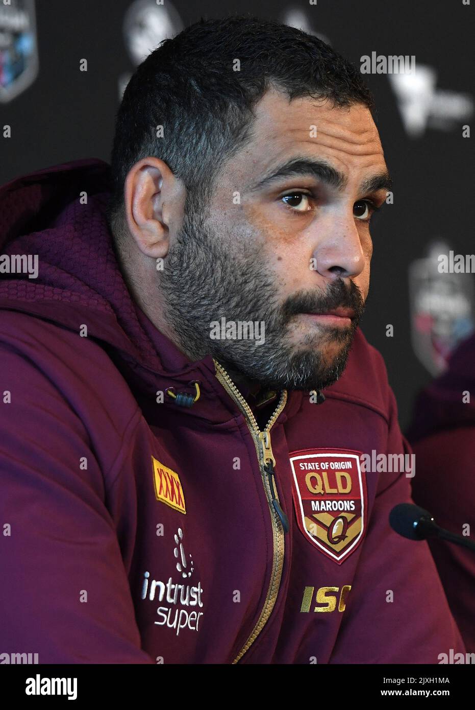Queensland State of Origin captain Greg Inglis is seen during a media ...