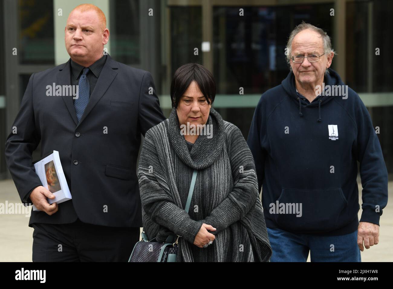 Jurina Hickson (centre), the mother of Lauren Hickson, leaves the ...