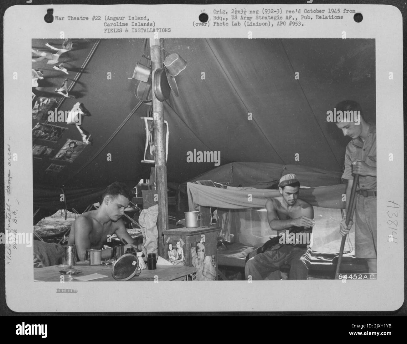 Interior View Of Tent In Camp Area Of The 494Th Bomb Group On Angaur ...