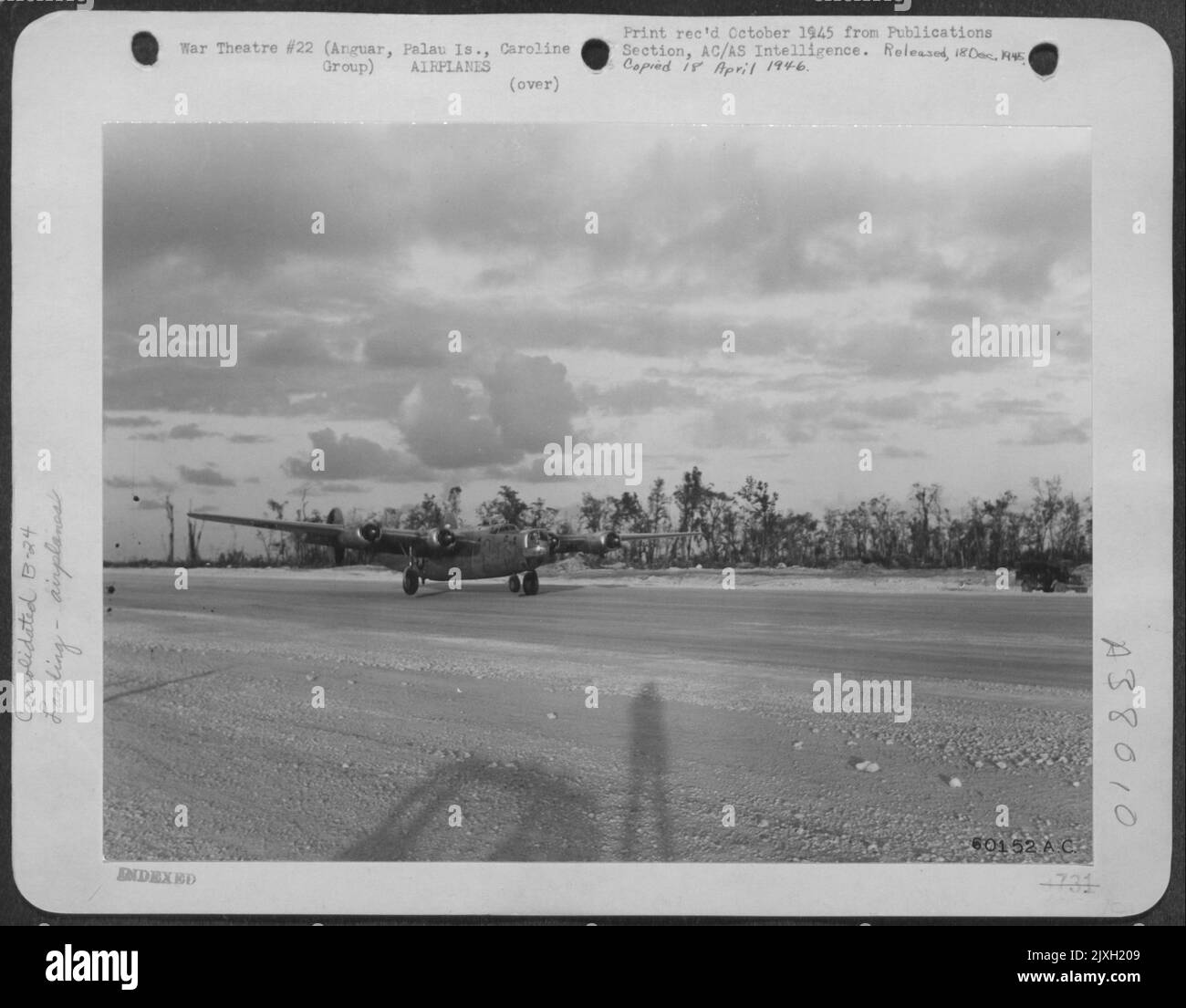 First Consolidated B-24 Of The 7Th Aaf'S 494Th Bomb Group Lands On ...