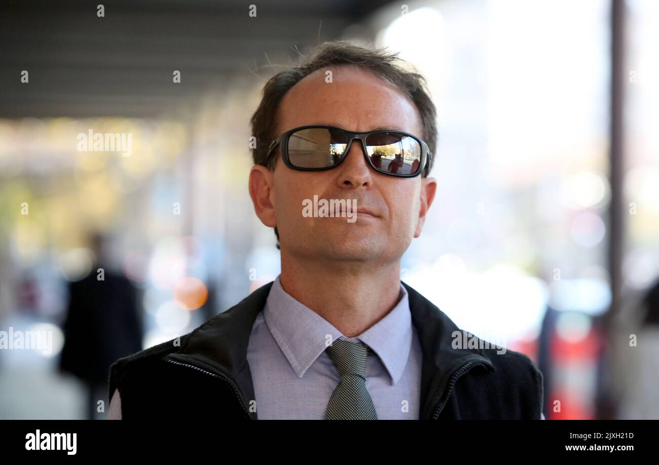 Benjamin Heldon leaves the District court in Adelaide, Tuesday, June 5 ...