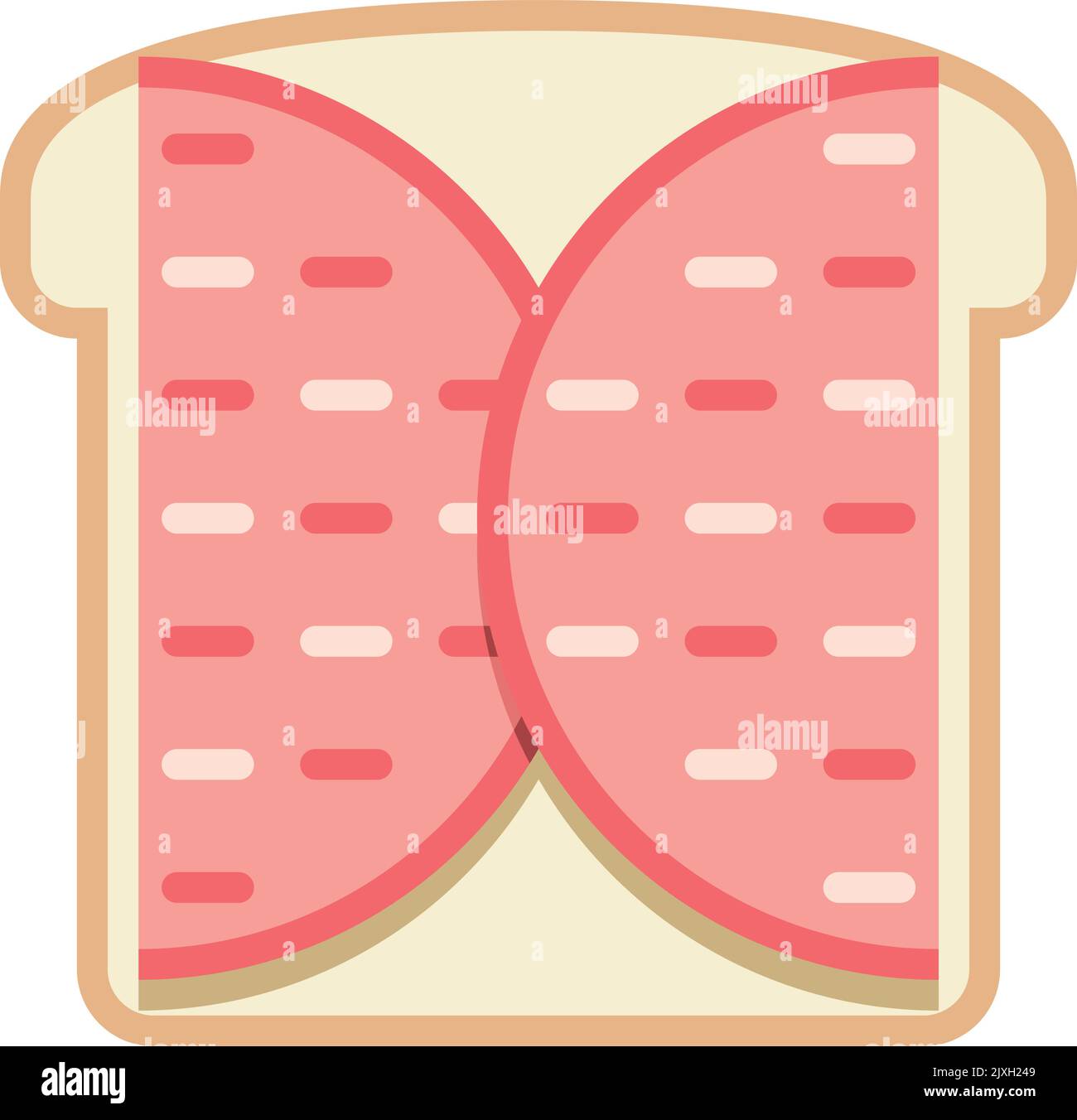Bread slice with salami. Tasty sandwich icon Stock Vector Image & Art ...