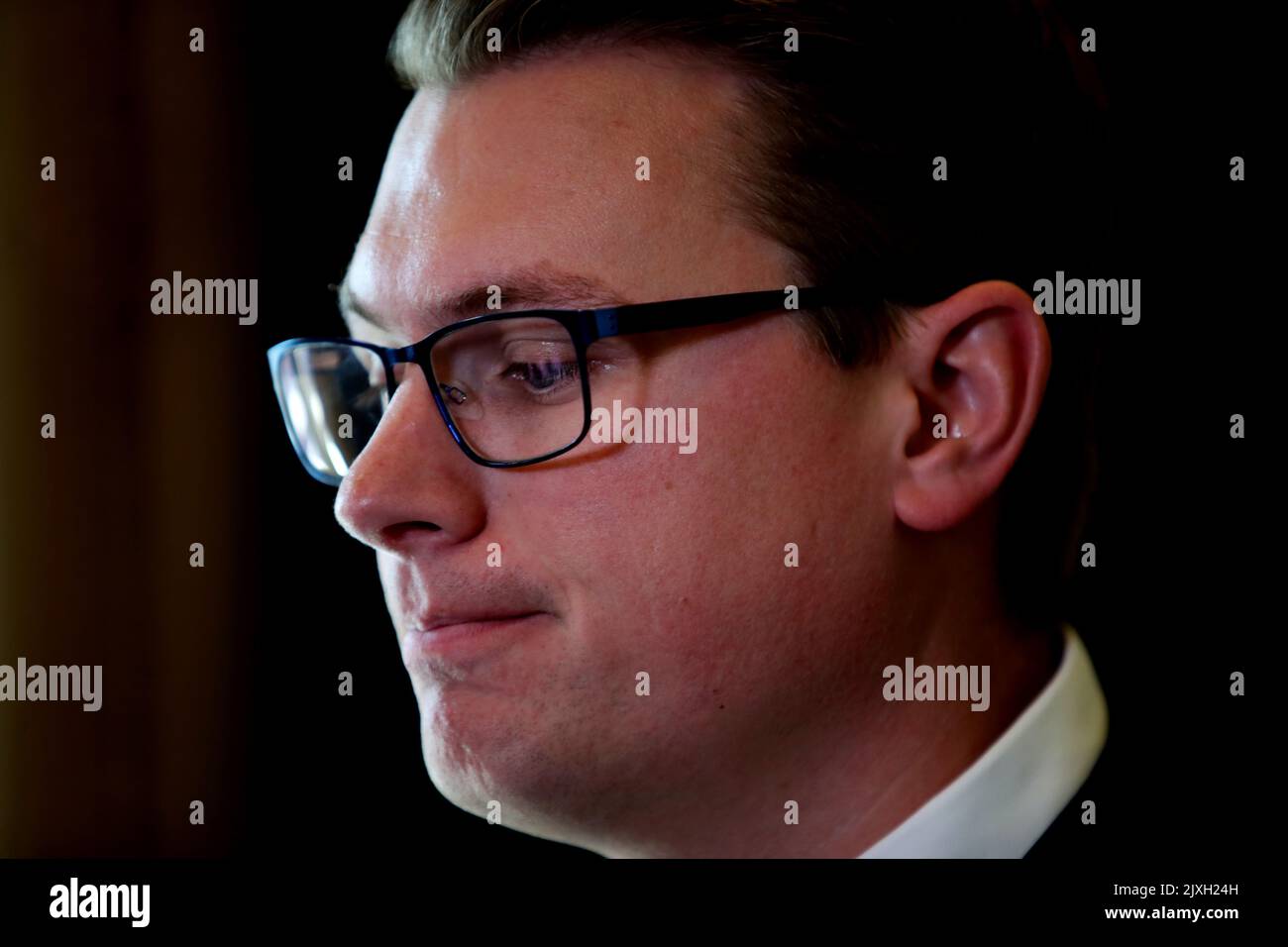 Minister Stephan Knoll holds a press conference on Adelaide transport ...