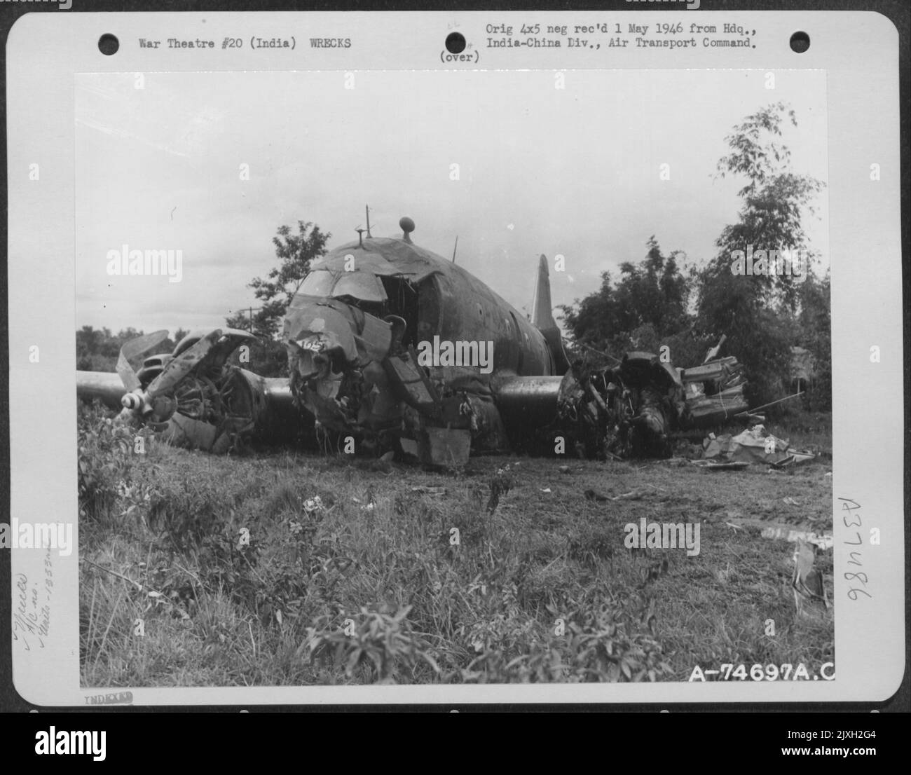 Thw Wreckage Of The Douglas C-46 (A/C O55) Of The 1333Rd Aaf Base Unit ...