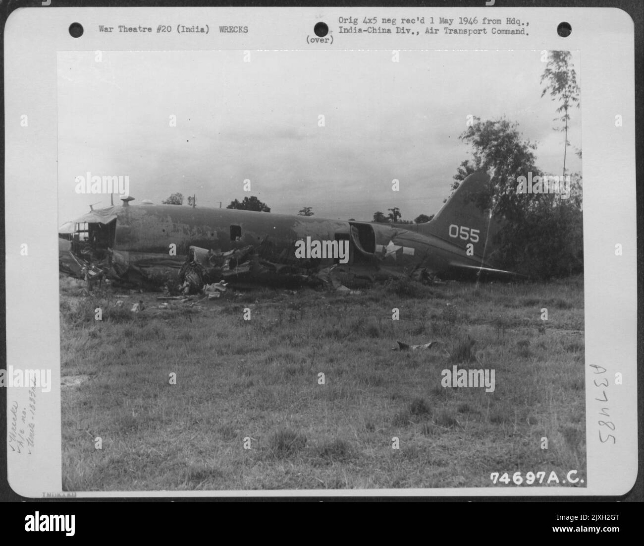 Thw Wreckage Of The Douglas C-46 (A/C O55) Of The 1333Rd Aaf Base Unit ...