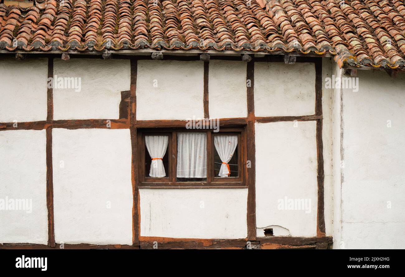 window and roof of a traditional Basque house in Orozko Stock Photo - Alamy