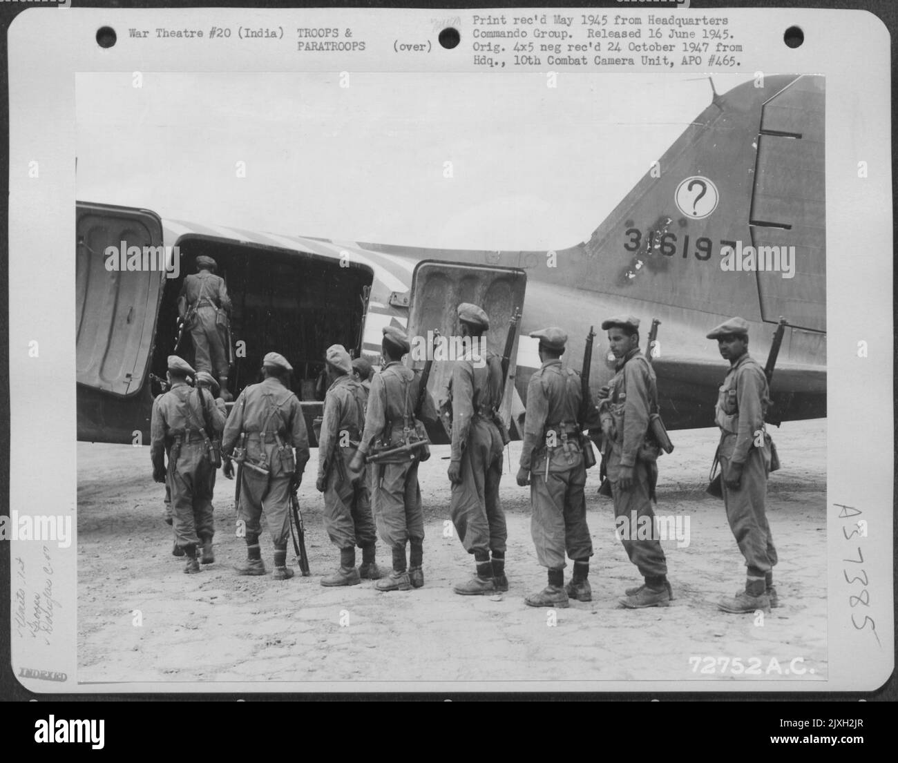 Indian Troops Boarding A 1St Air Commando Group Douglas C-47 To Be ...