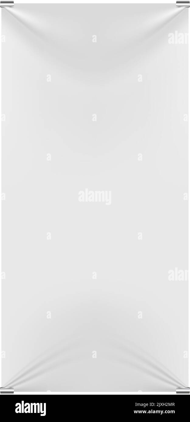 White textile mockup. Vertical fabric realistic banner Stock Vector ...