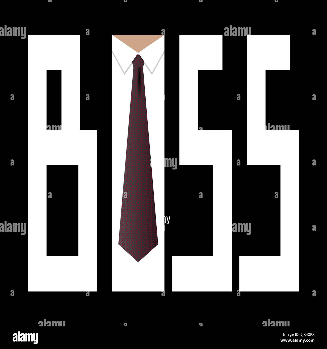 Boss word. Instead of the letter O tie and collar Stock Vector Image ...