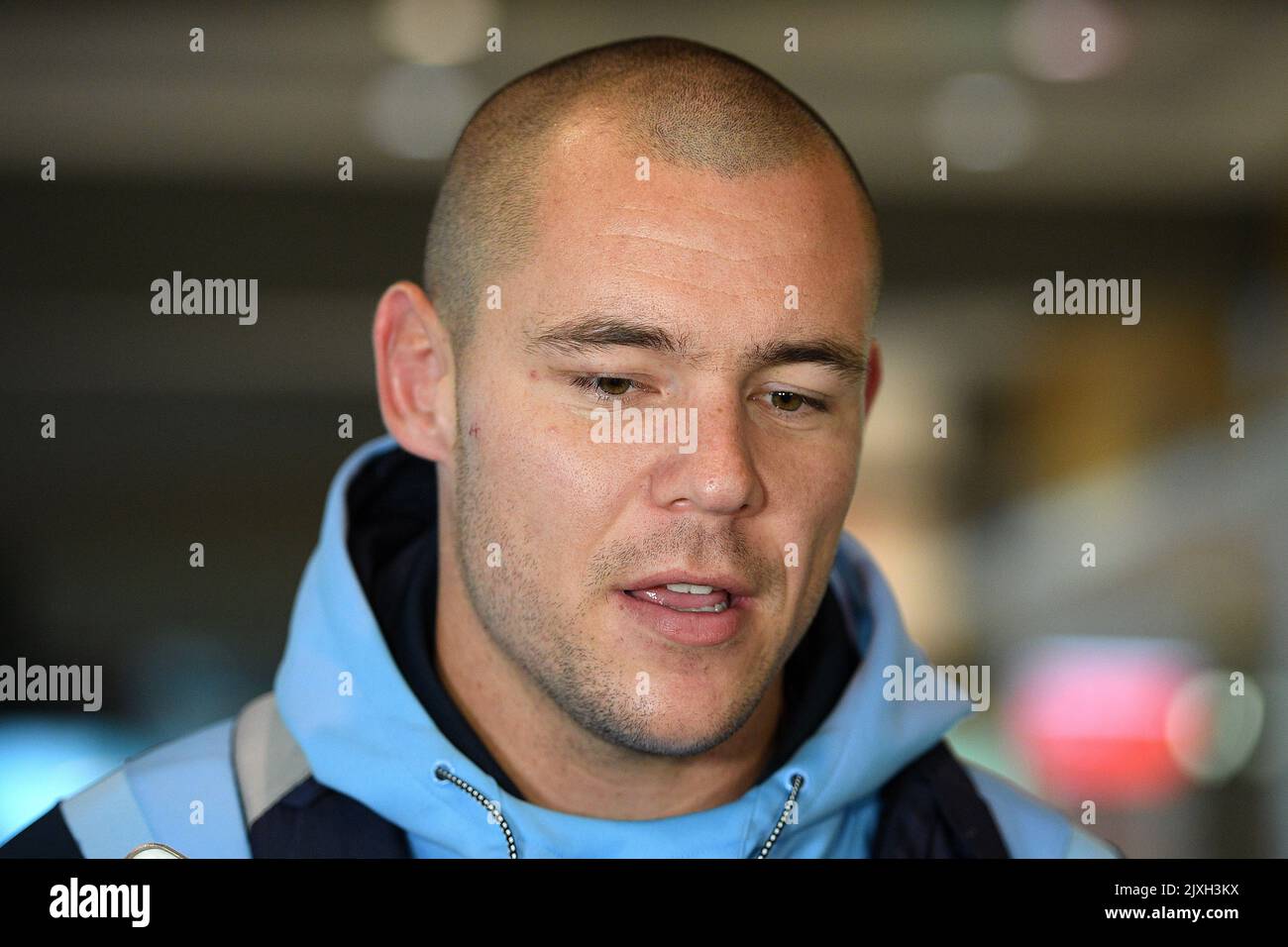 NSW Blues State of Origin player David Klemmer speaks to media after ...
