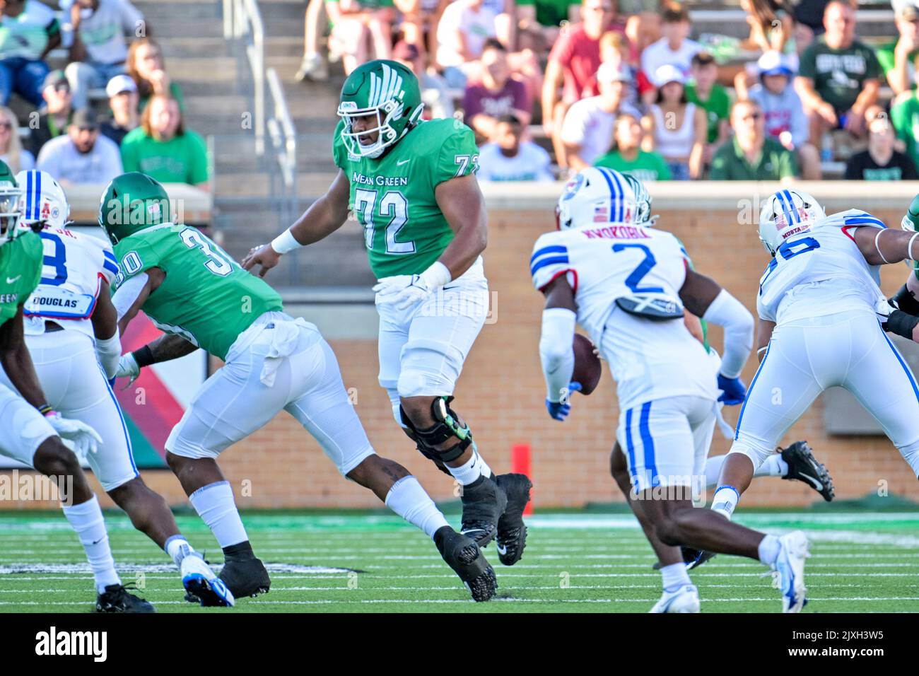 DENTON, TX - September 3rd: .North Texas Mean Green offensive lineman ...