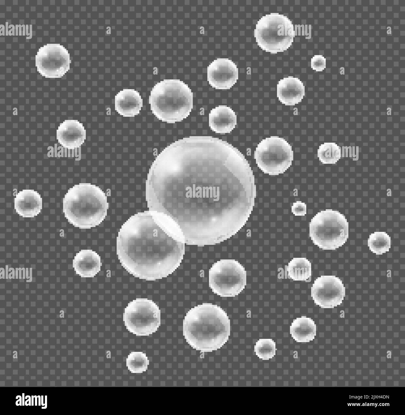 Realistic water bubble. White glow realistic foam Stock Vector Image ...