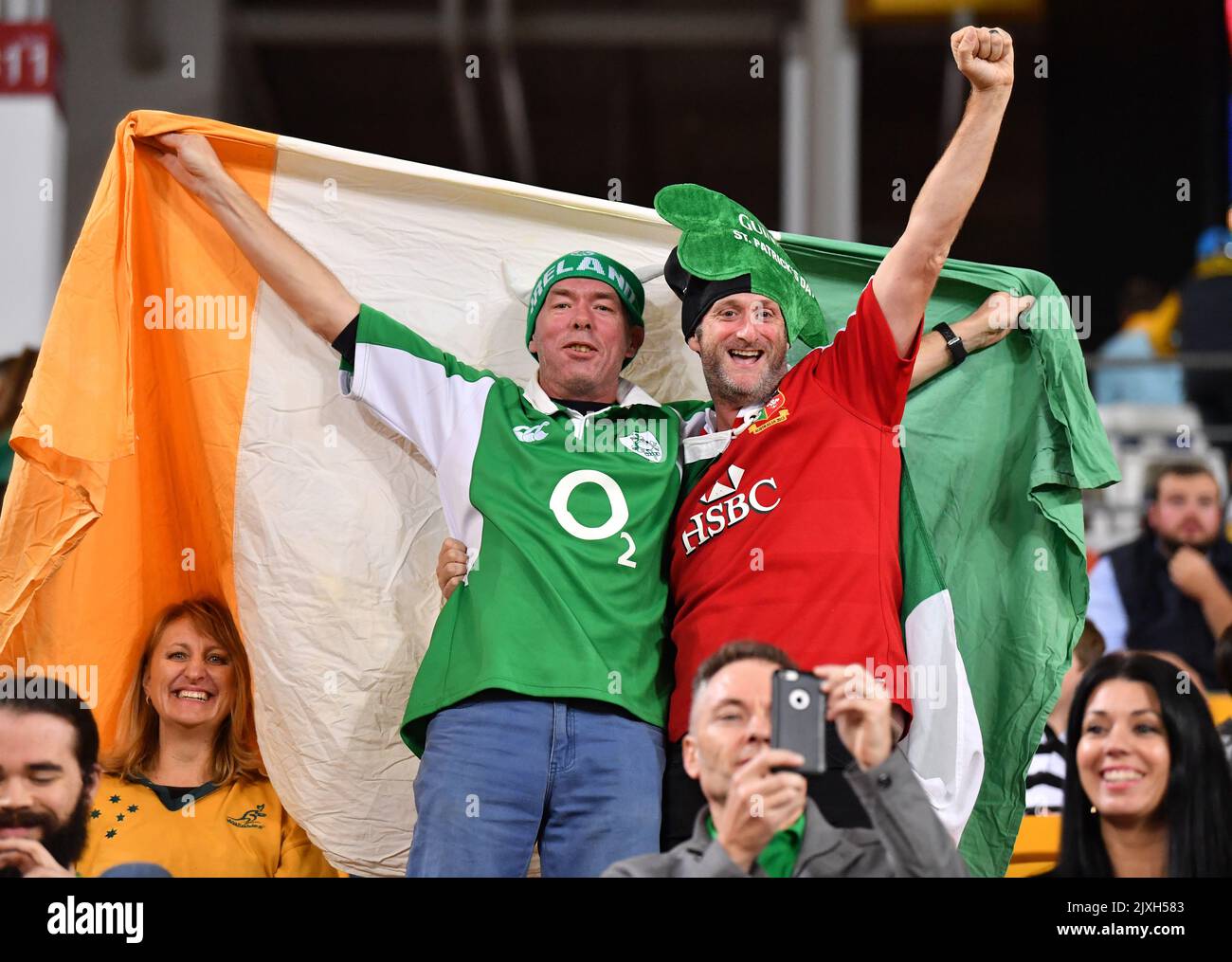 Irish fans are seen in the crowd during the First Test between ...