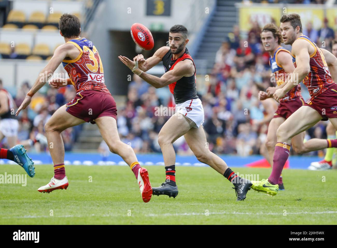 Adam Saad of the Bombers in action during the Round 12 AFL match ...