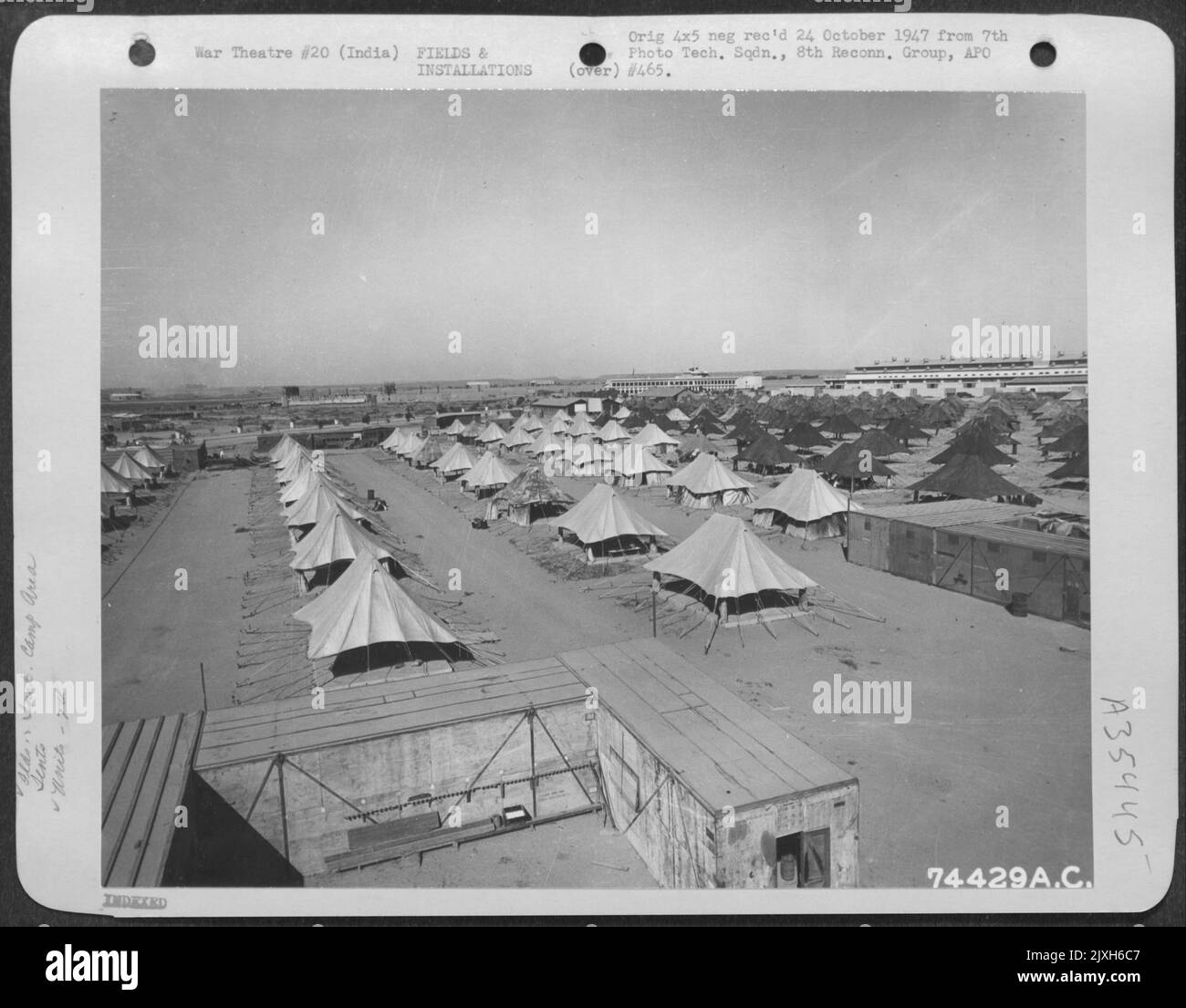Aerial View Of The 7Th Bomb Group Tent Area At Karachi Air Base, India ...