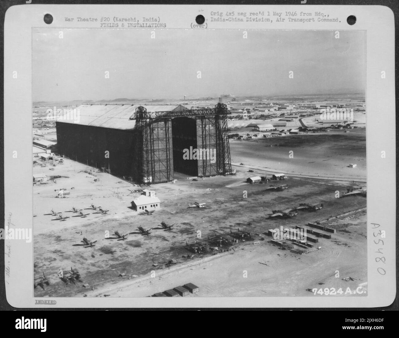 Aerial View Of Dirigible Hangar At Karachi Air Base, India. 12 June ...