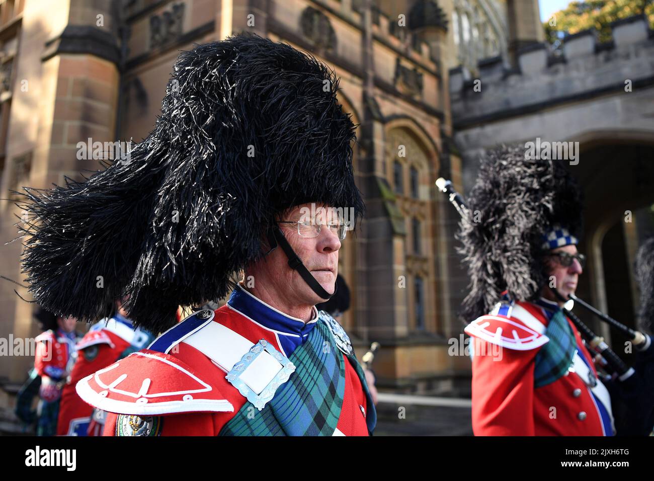 The NSW Police band march at NSW Government House for the Queen's ...
