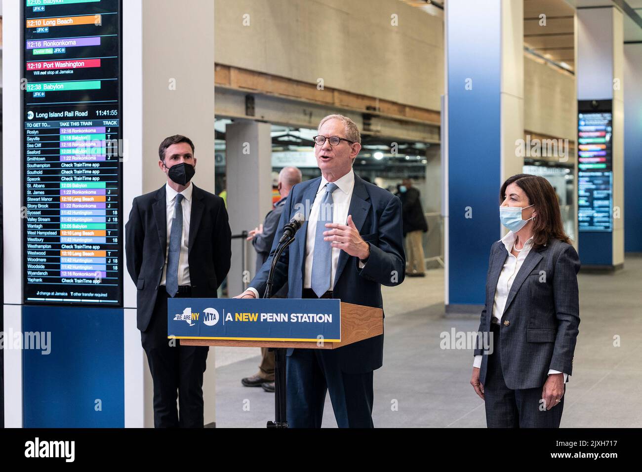 MTA Chair and CEO Janno Lieber speaks during announcement by Governor ...