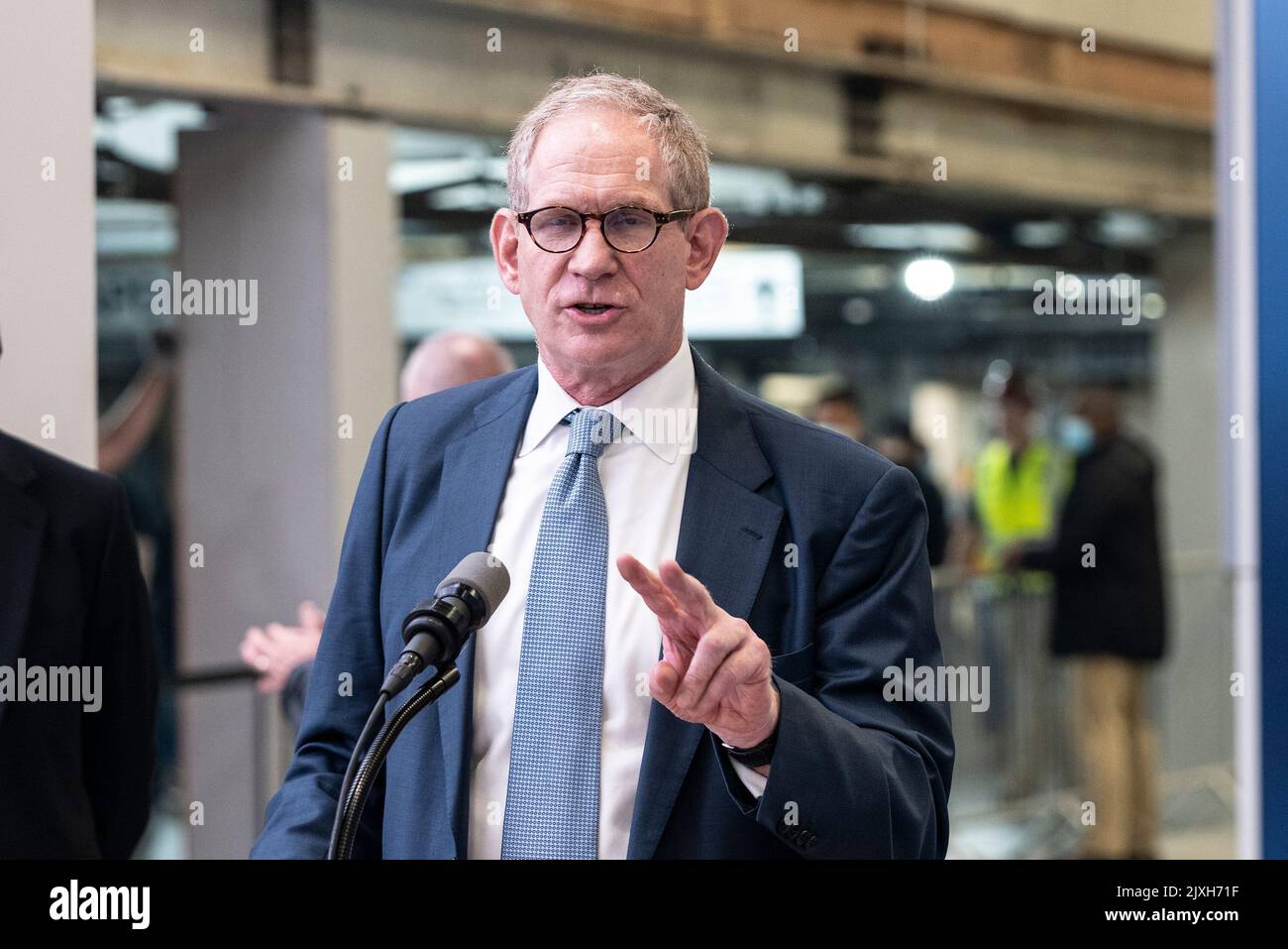 MTA Chair and CEO Janno Lieber speaks during announcement by Governor ...