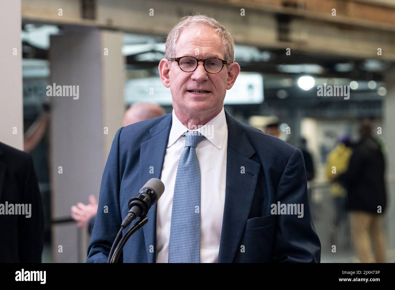 MTA Chair and CEO Janno Lieber speaks during announcement by Governor ...