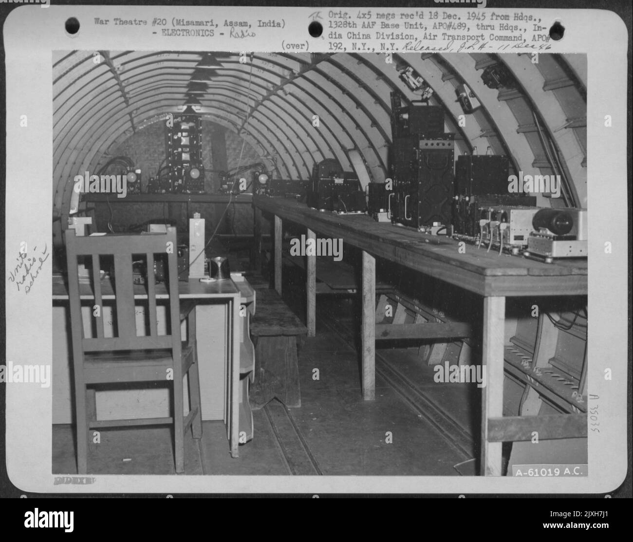Interior View Of Radio School, 1328Th Aaf Base Unit, Misamari, Assam ...