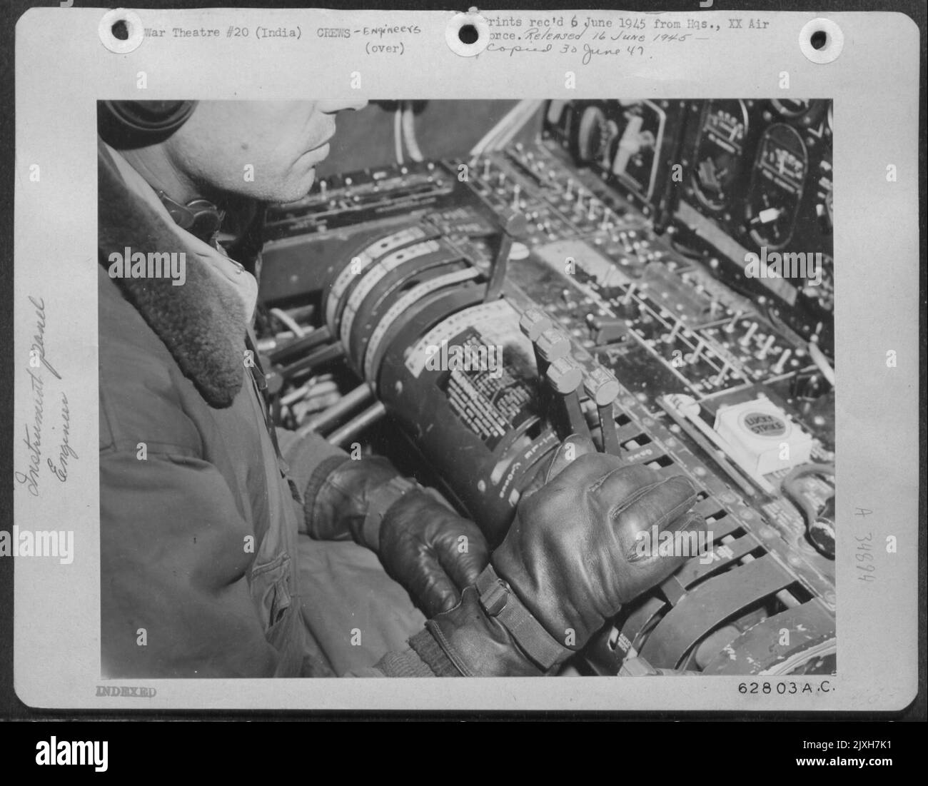 Flight Engineer At His Position In A Boeing B-29 "Superfortress". India ...