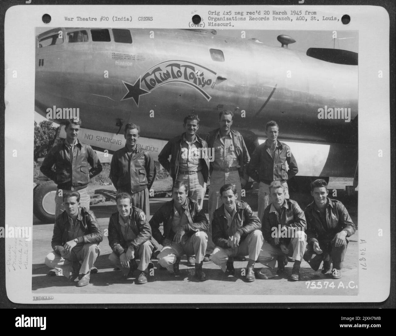 Crew Members Of The 793Rd Bomb Squadron, 468Th Bomb Group Beside Their ...