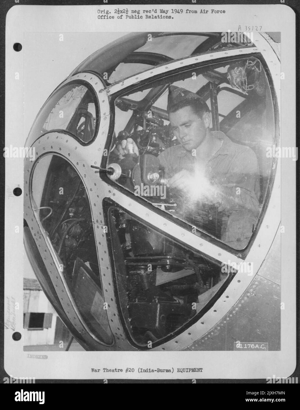 Norden Bomb Sight Installed In A Boeing B-29 "Superfortress" At A Base ...