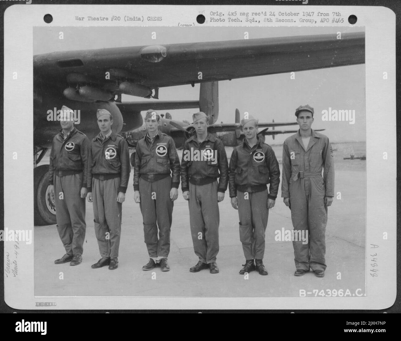 Crew Members Of The 491St Bomb Squadron By Their North American B-25 At ...
