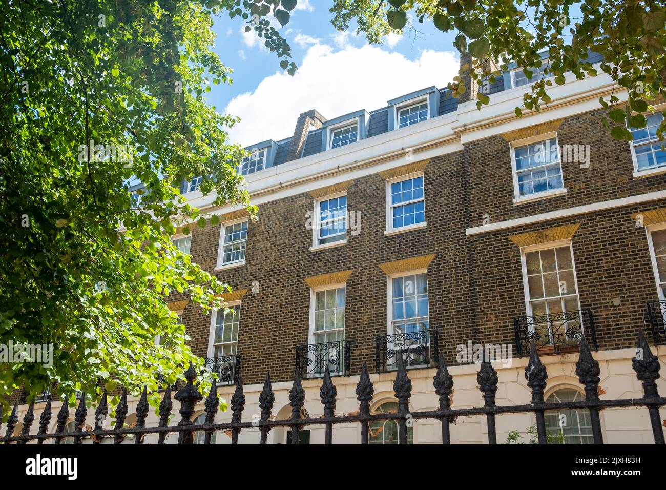 Typical brick terraced houses in Brixton area of Lambeth, south west ...