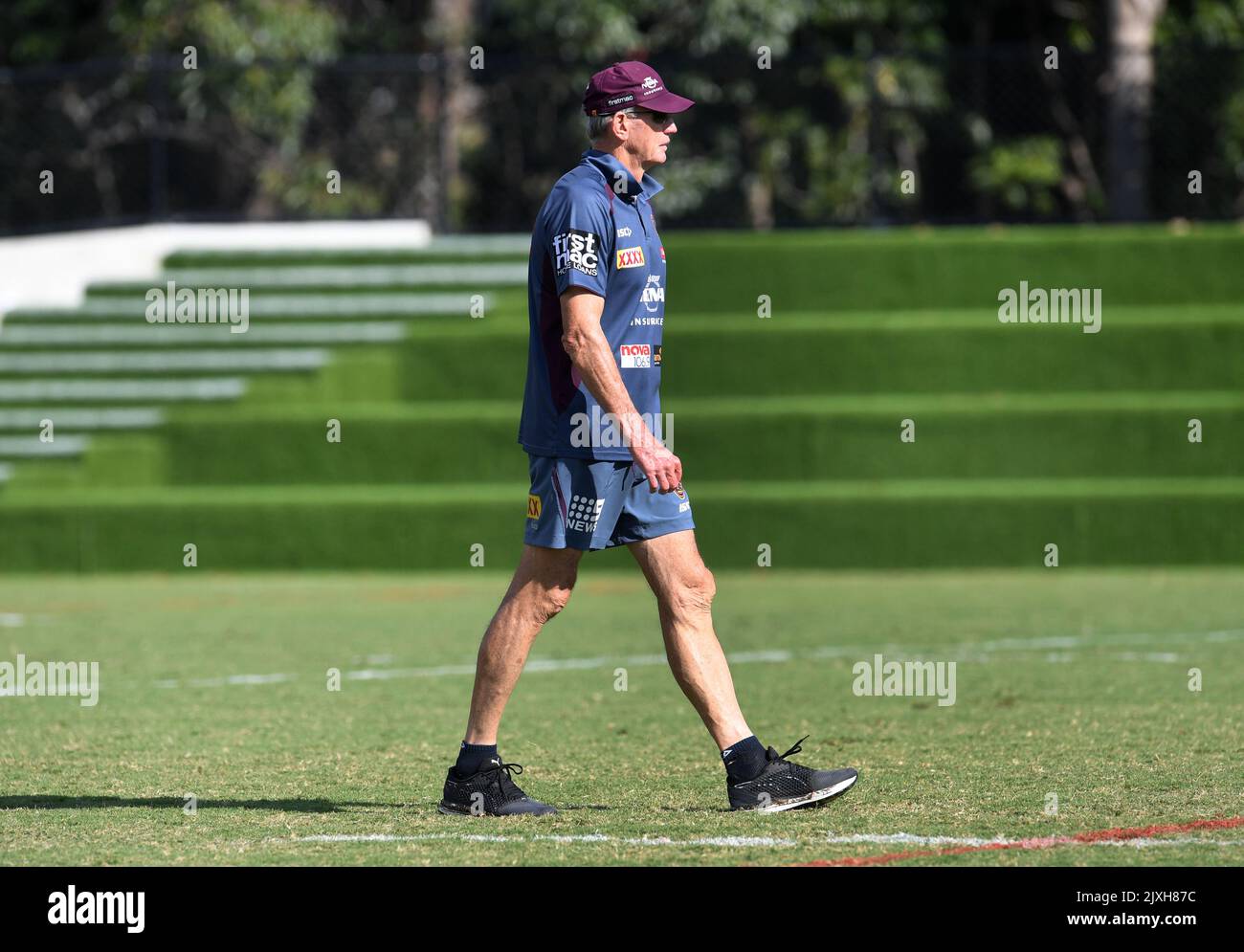 Brisbane Broncos coach Wayne Bennett is seen during training in ...