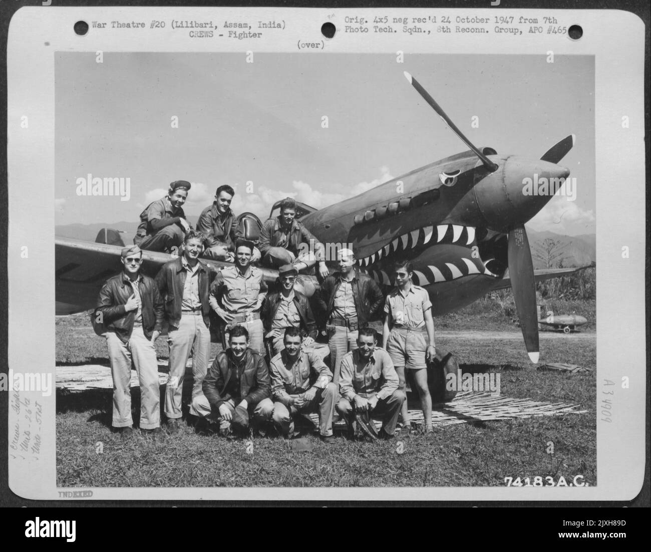 Officers Of The 26Th Fighter Squadron, 51St Fighter Group, Pose Around ...