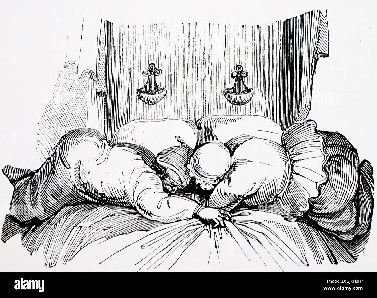 Illustration depicting a husband and wife getting ready for bed ...