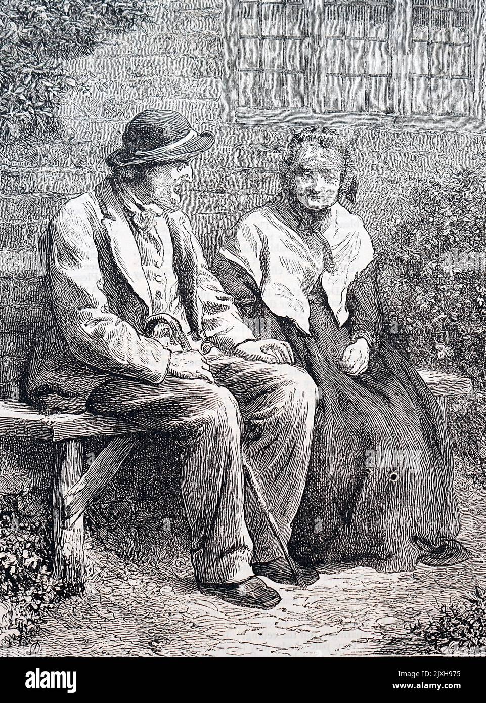 Illustration depicting an elderly couple. Illustrated by William Small ...