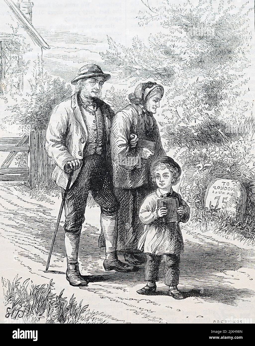 Illustration depicting an elderly couple and their grandchild ...