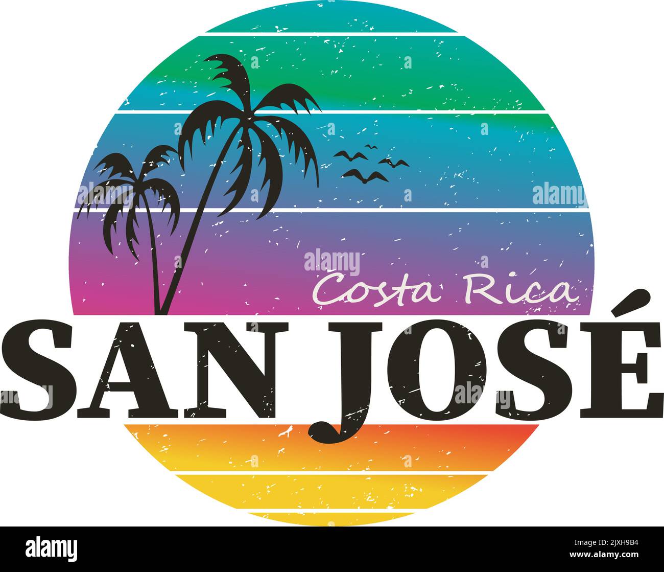 Costa Rica san jose logo San Jose grunge painted vector Stock Vector ...