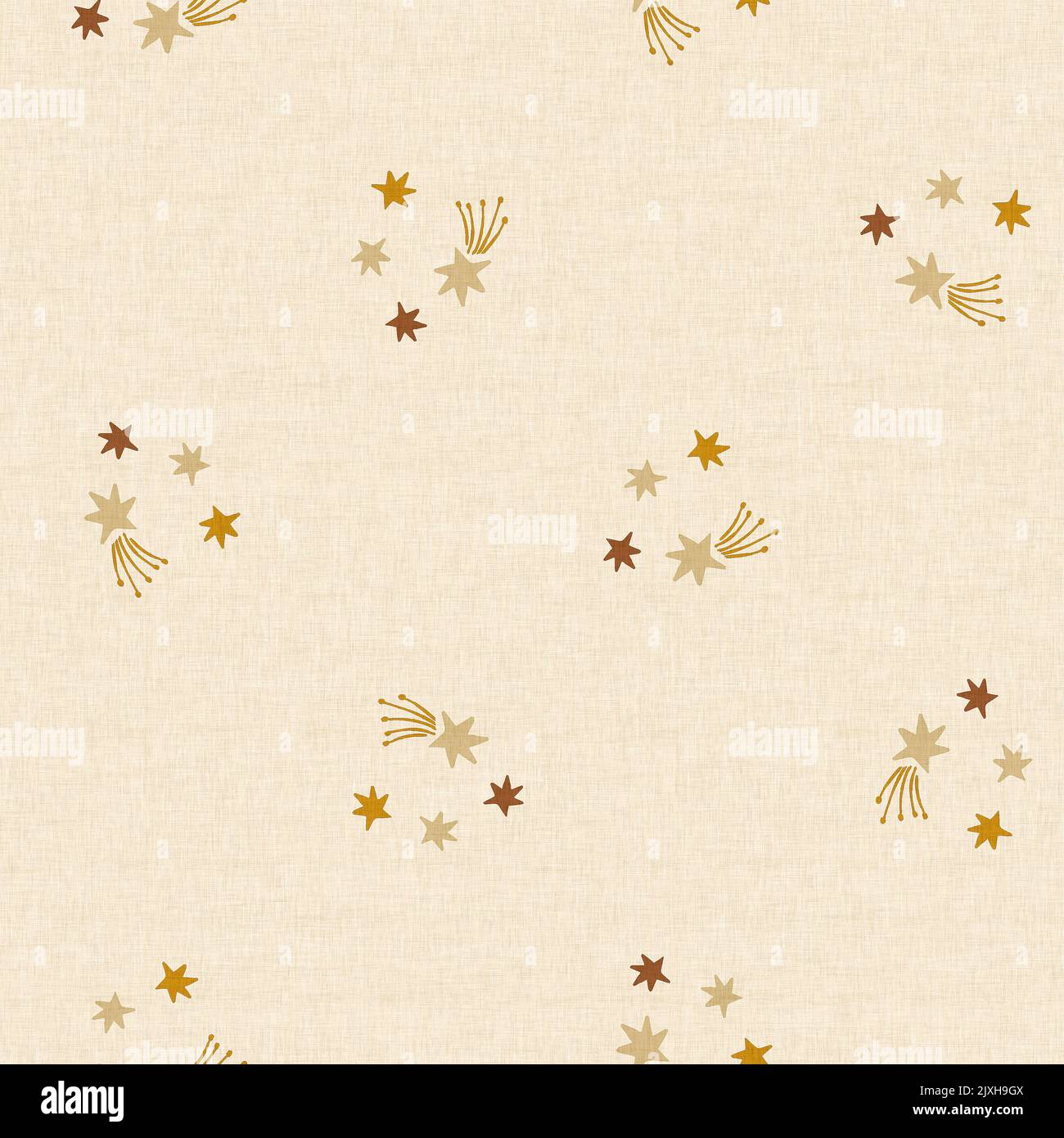 Gender neutral star sky seamless raster background. Simple whimsical 2 ...