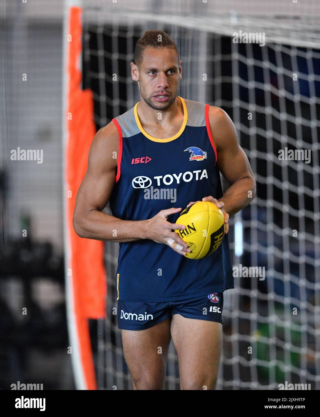 Adelaide Crows player Cam Ellis-Yolmen is seen during a team training session at the indoor ...