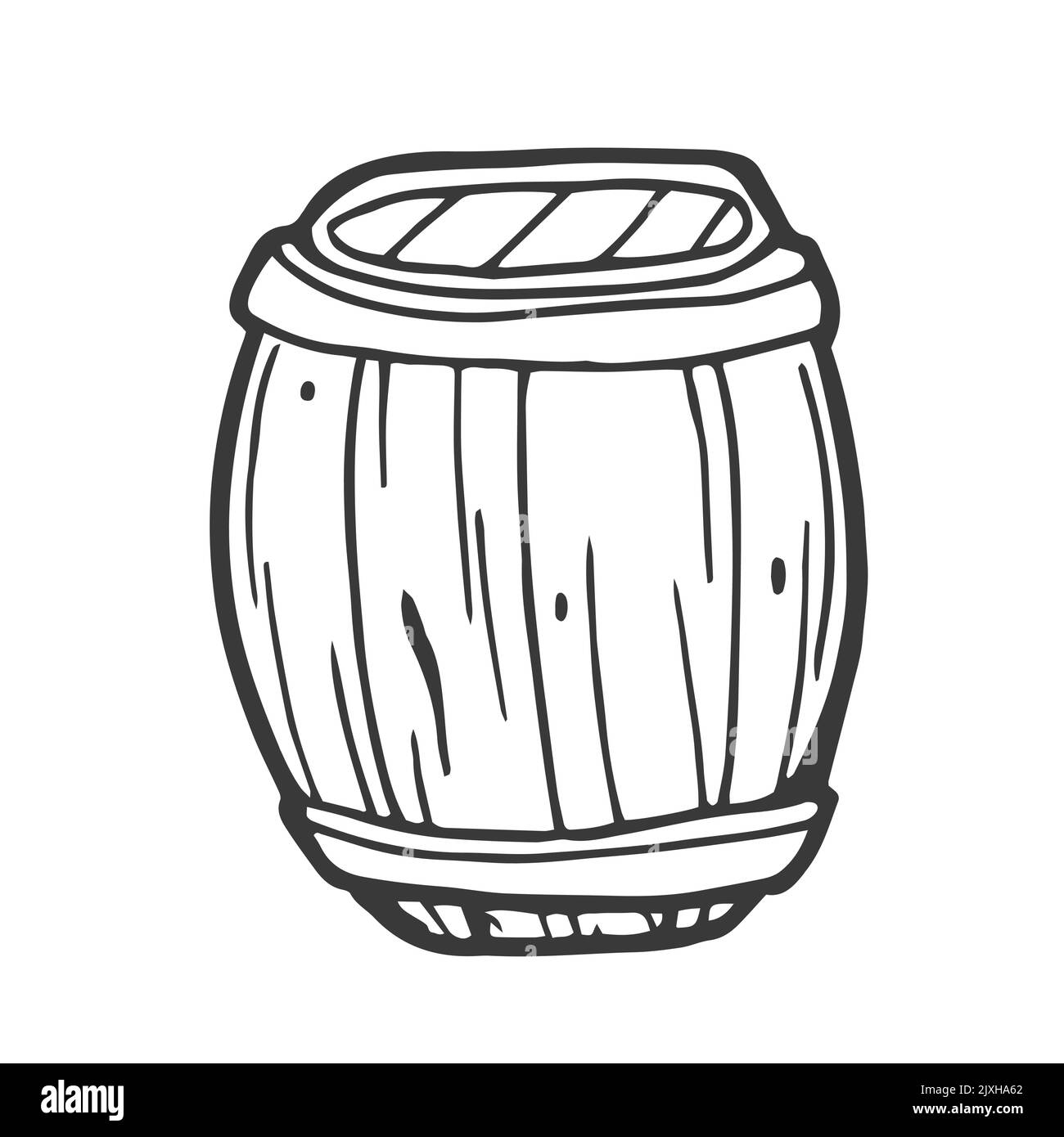 doodle barrel isolated on the white background, excellent vector ...