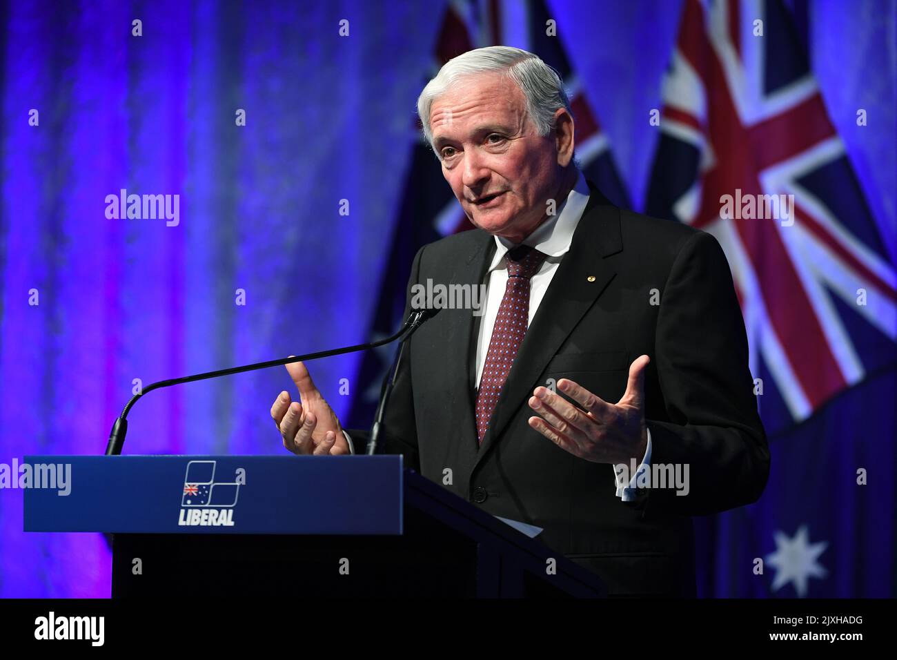 Liberal Party Federal President Nick Greiner speaks at the 60th Federal ...
