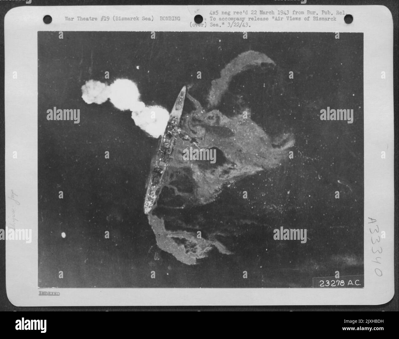 Bismarck Sea-A Japaneseanese destroyer stopped dead in the water by ...
