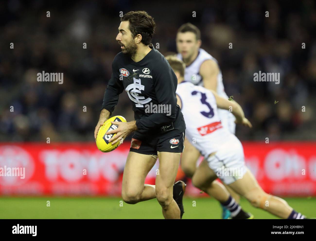 Kade Simpson in action for Carlton during the Round 13 AFL match ...