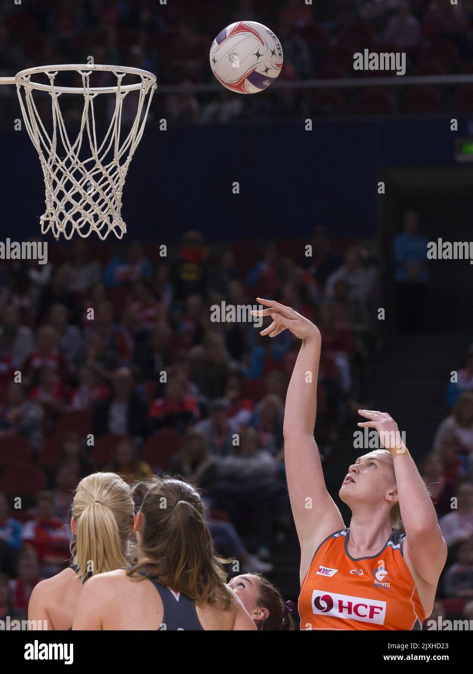 Kristina Brice of the Giants shoots during the Round 7 Super Netball ...