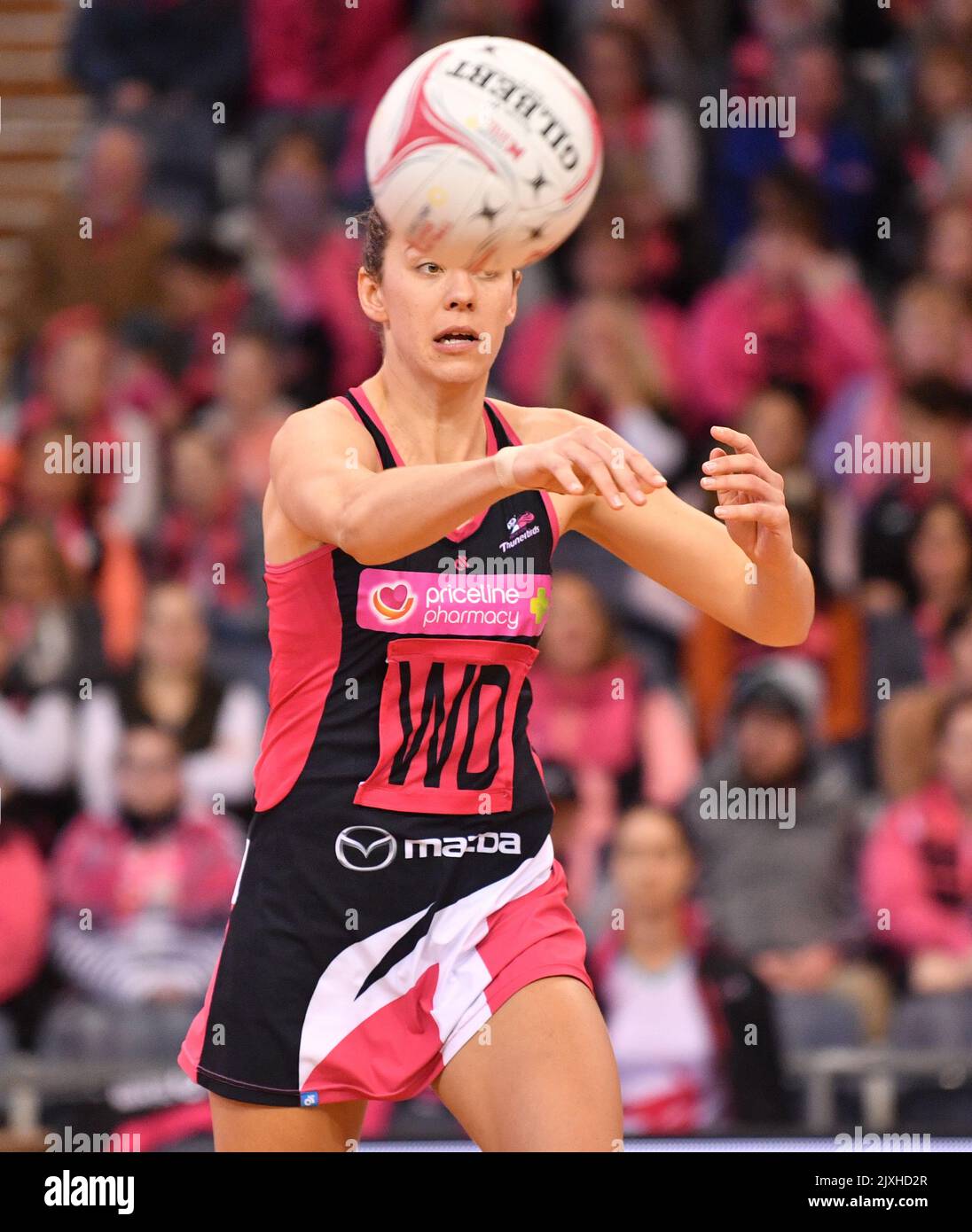 Fiona Fowler of the Thunderbirds during the Round 7 Super Netball match ...