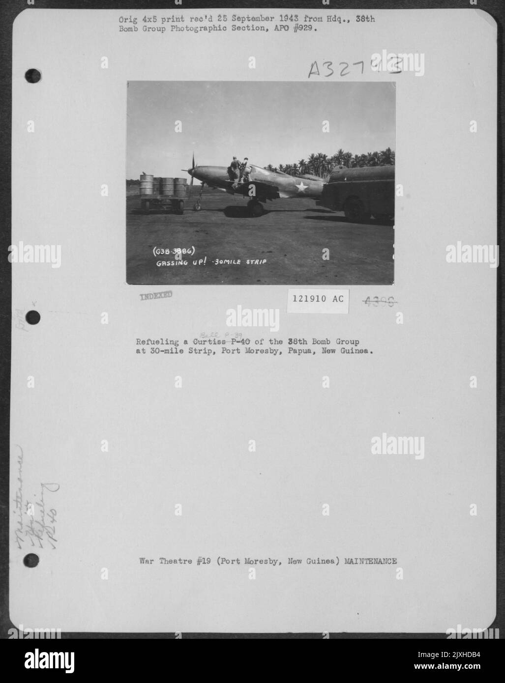 Refueling A Bell P-39 Of The 38Th Bomb Group At 30-Mile Strip, Port ...