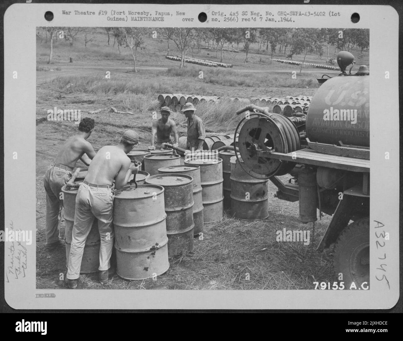 Members Of 64Th Bomb Squadron Fill Tank Trailers With High Octane Gas ...