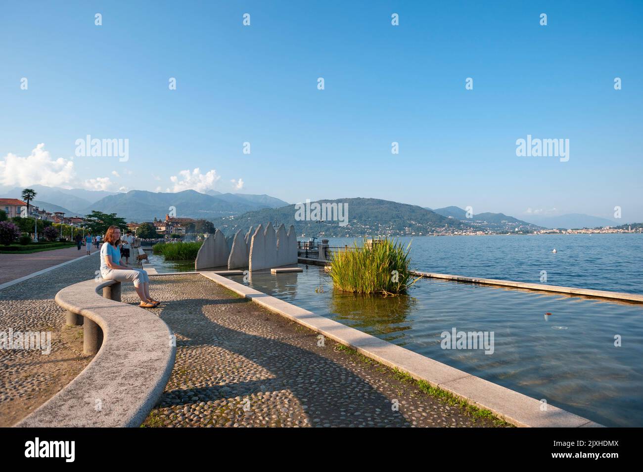 Promenade of Lake Maggiore, Baveno, Piedmont, Italy, Europe Stock Photo ...