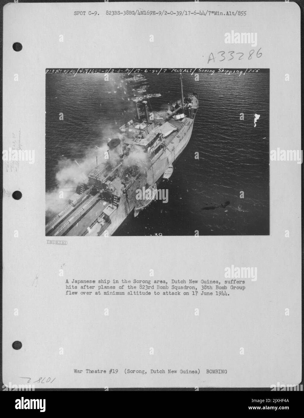 A Japaneseanese ship in the Sorong area, Dutch Near Guinea, suffers ...