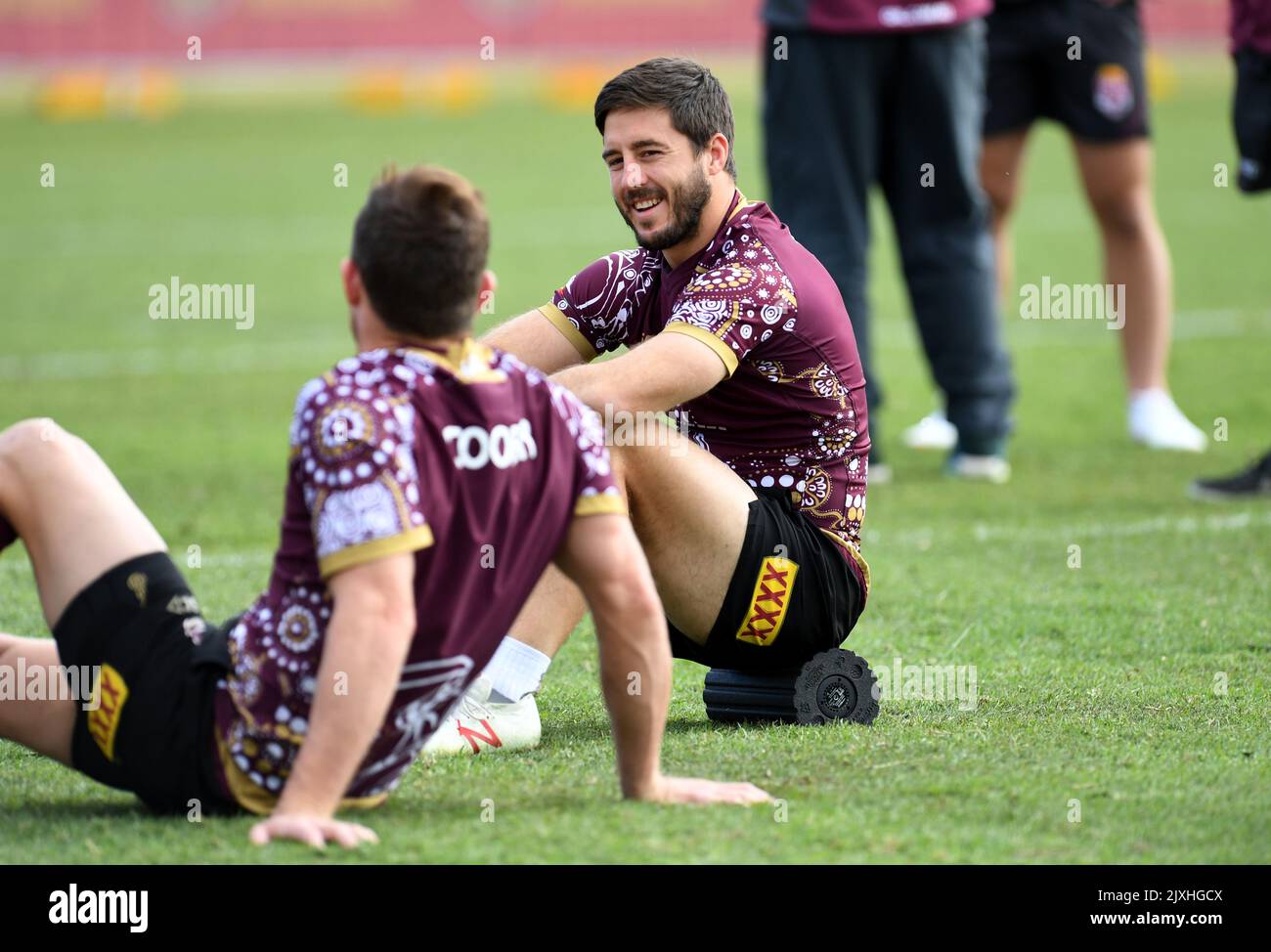 Queensland Maroons player Ben Hunt is seen during training on the Gold ...