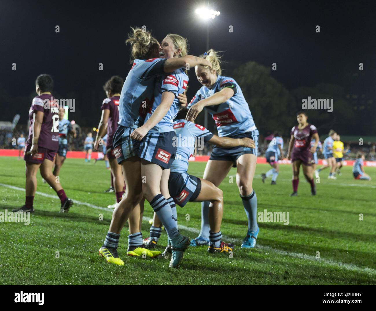 Nakia Davis-Welsh of the Blues scores during the Women's State of ...